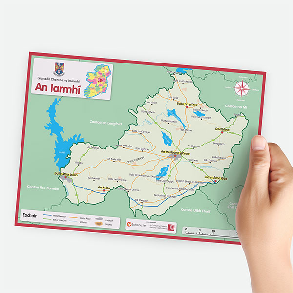 Westmeath A4 County Map | 4schools.ie