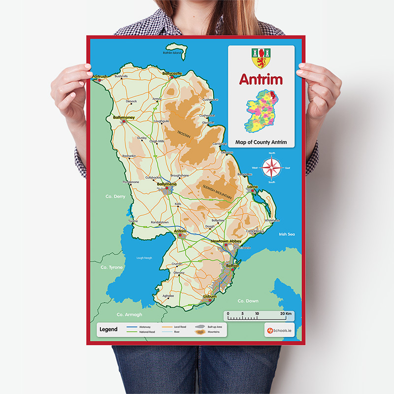 Antrim County Map | 4schools.ie