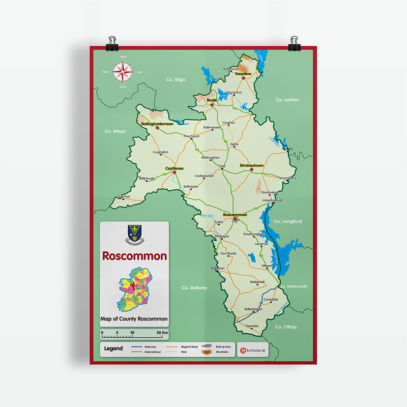 Roscommon County Map | 4schools.ie