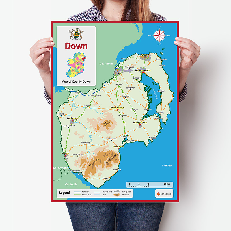 Down County Map | 4schools.ie
